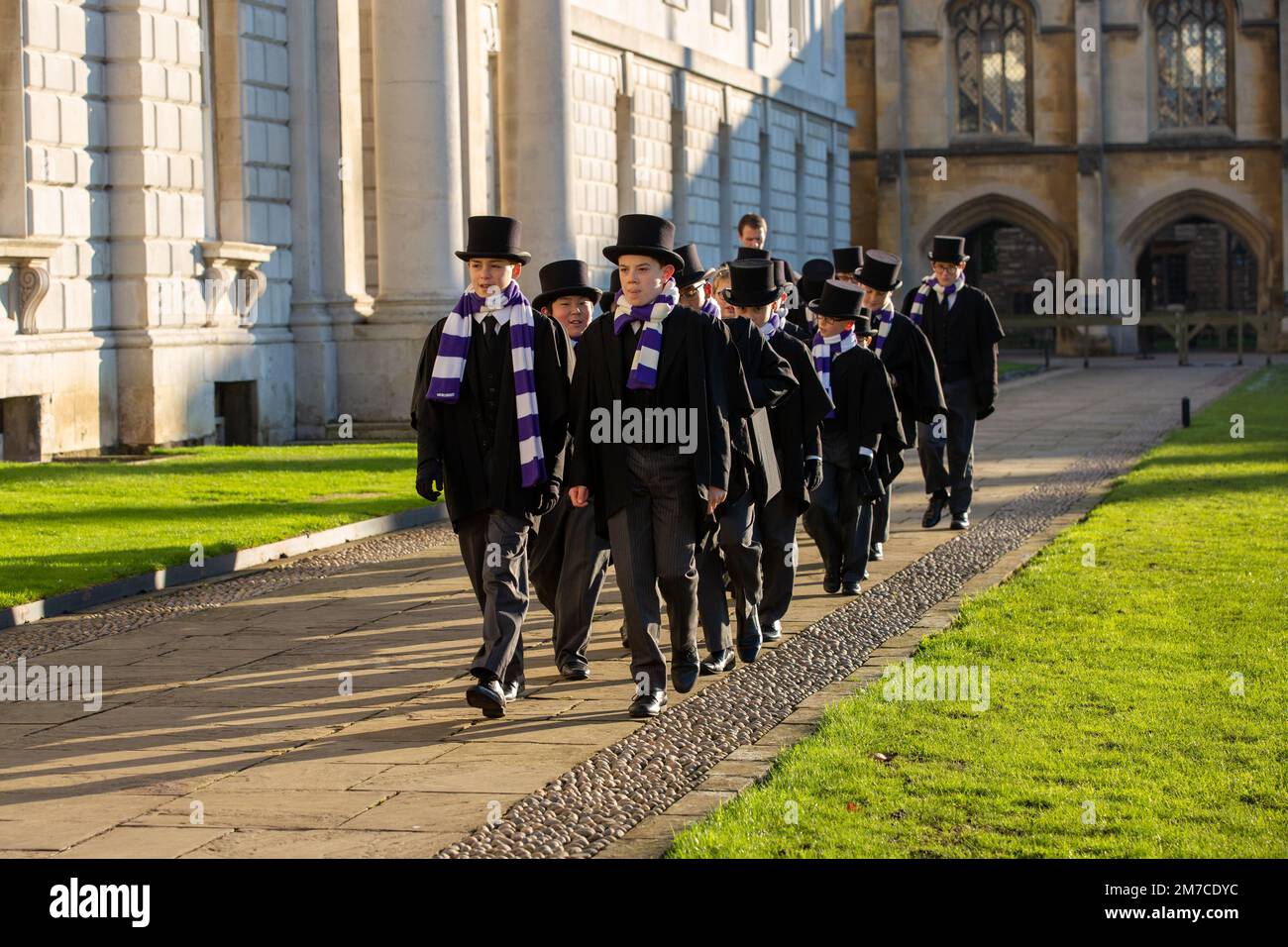 Picture dated December 10th shows the King’s College choir in Cambridge ...