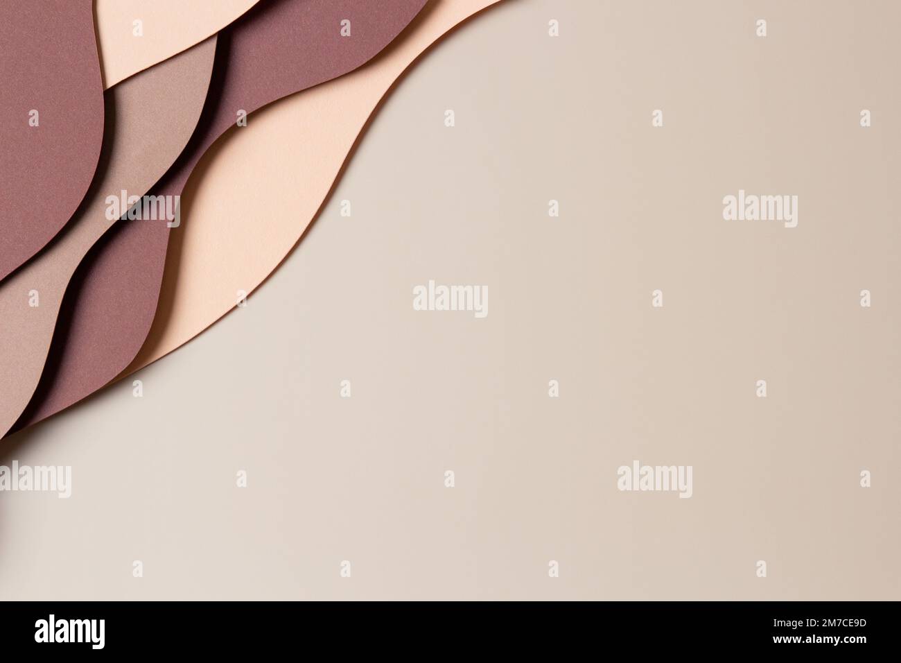 Abstract beige colored paper texture background. Minimal paper cut ...