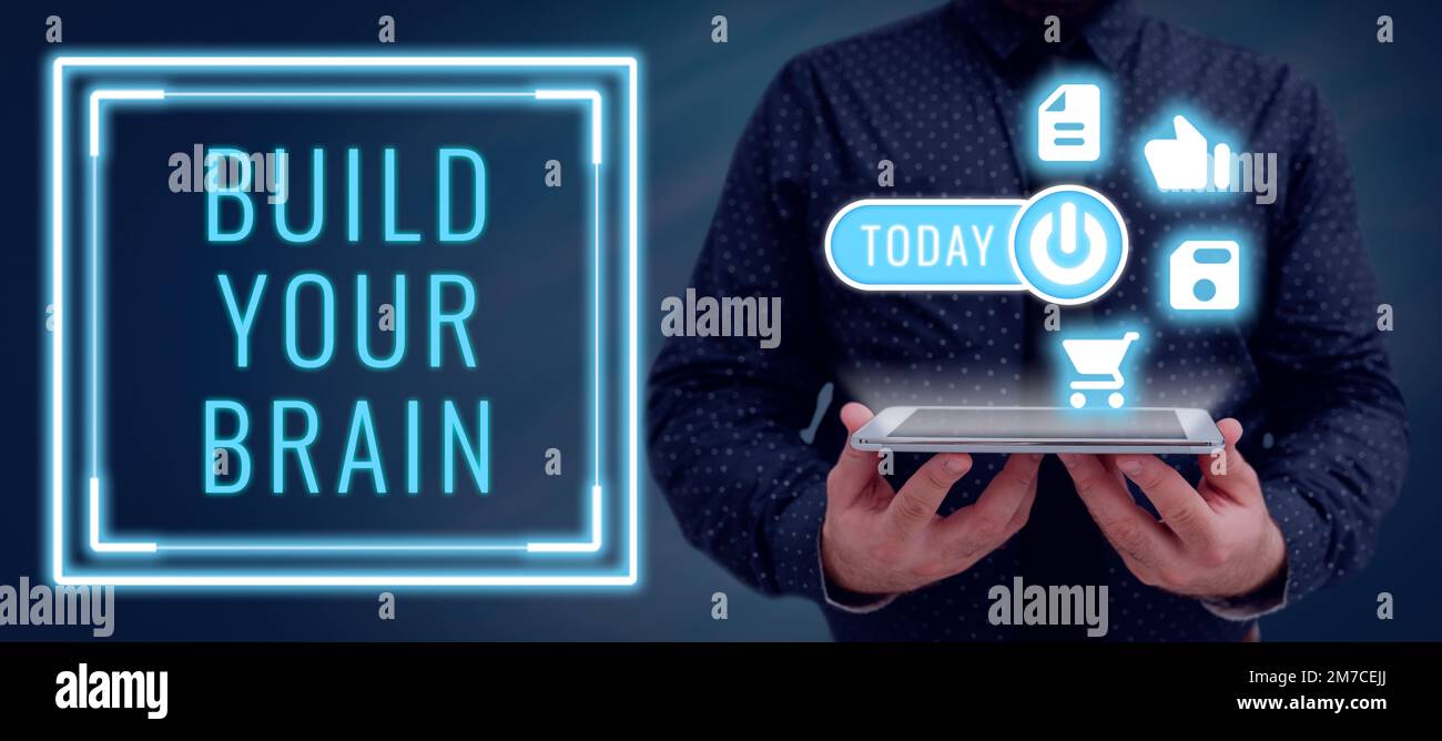 Conceptual display Build Your Brain. Business idea mental activities to ...
