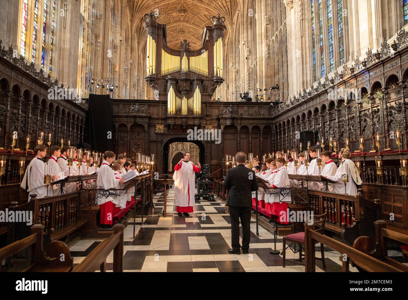 Picture dated December 10th shows King’s College Choir rehearsing for ...