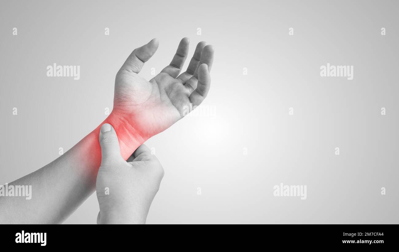 Intersection Symptom, Carpal Tunnel Syndrome concept black and white, Disease concept Stock ...