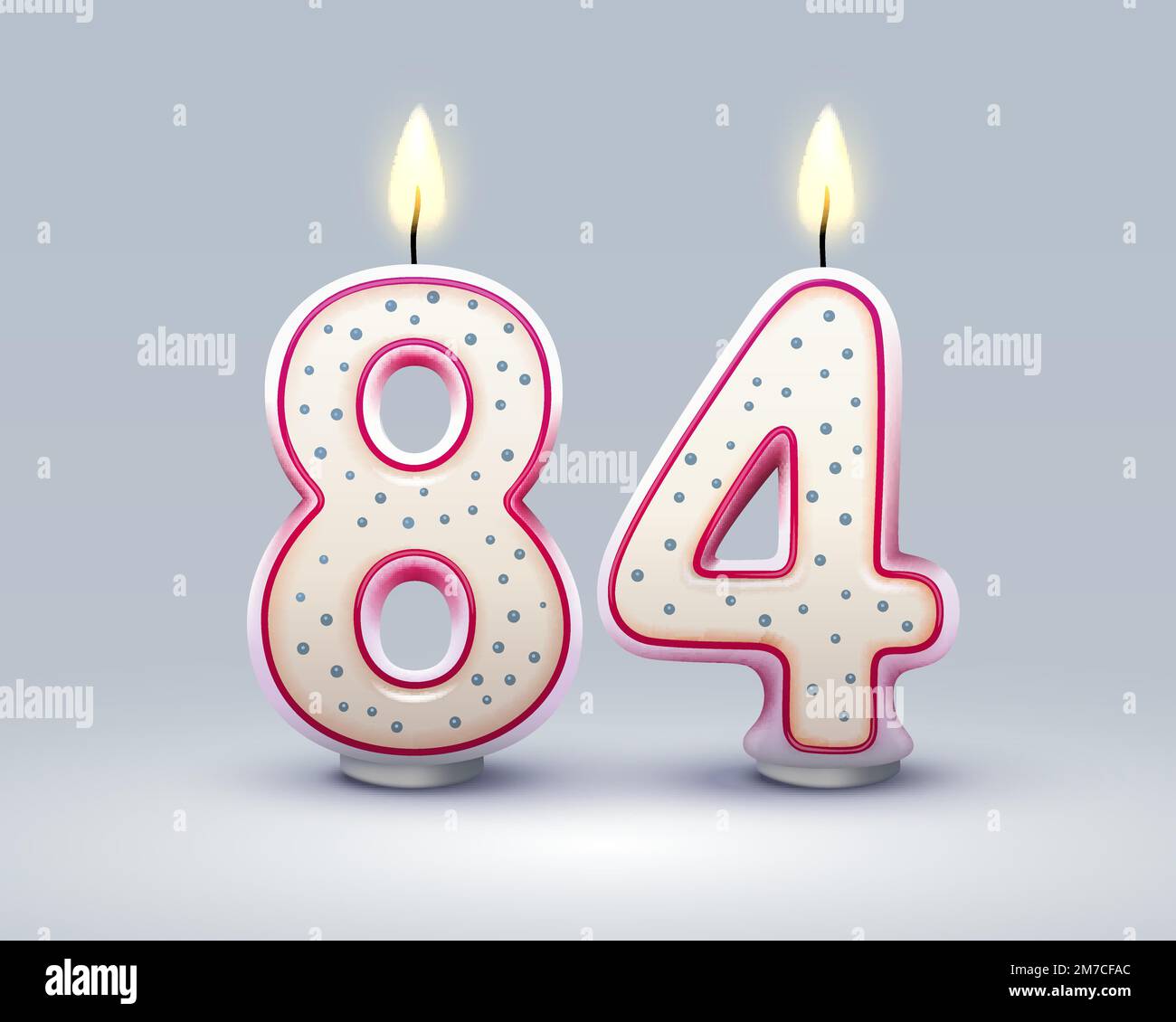 Happy Birthday years. 84 anniversary of the birthday, Candle in the ...
