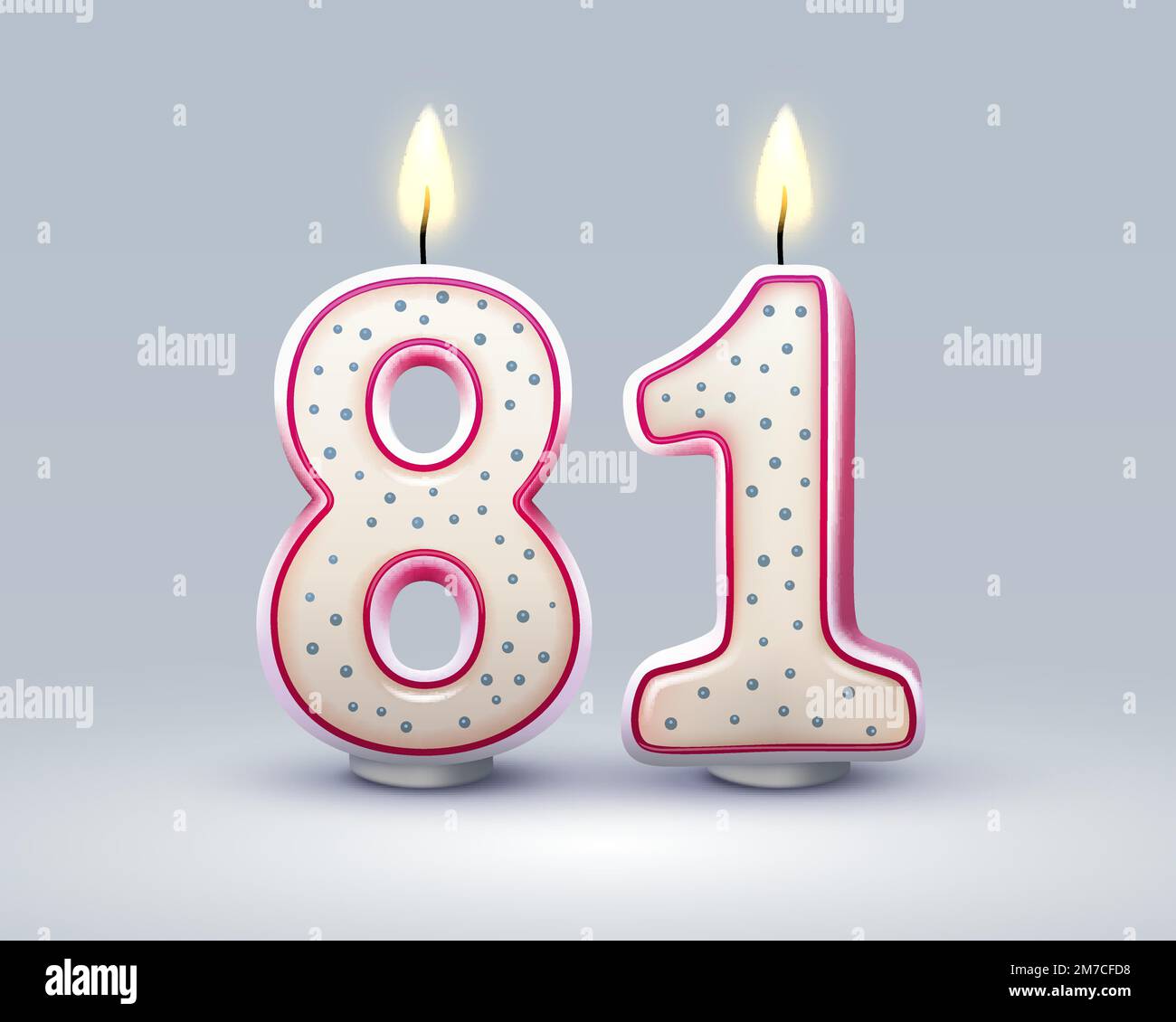 Happy Birthday years. 81 anniversary of the birthday, Candle in the ...