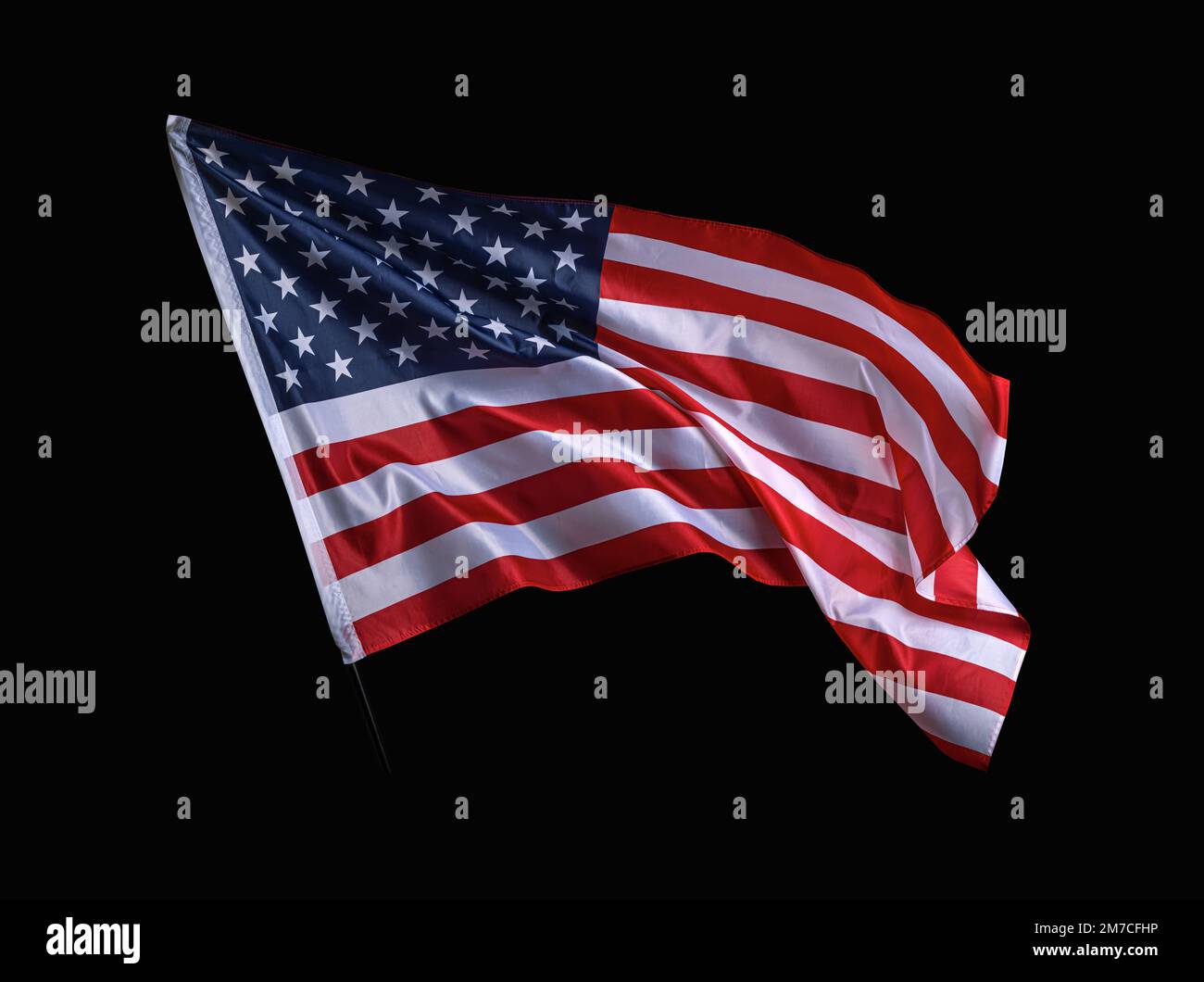 USA flag on a black background Stock Photo - Alamy