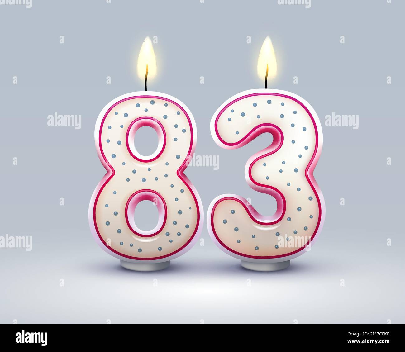 Happy Birthday years. 83 anniversary of the birthday, Candle in the ...