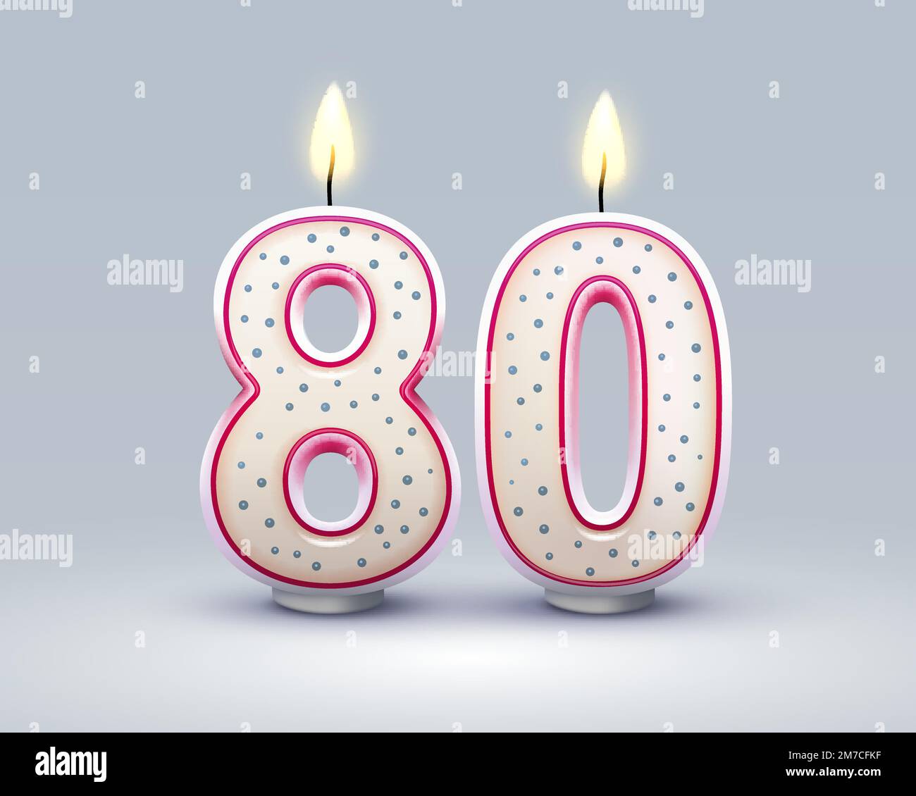 Happy Birthday years. 80 anniversary of the birthday, Candle in the ...