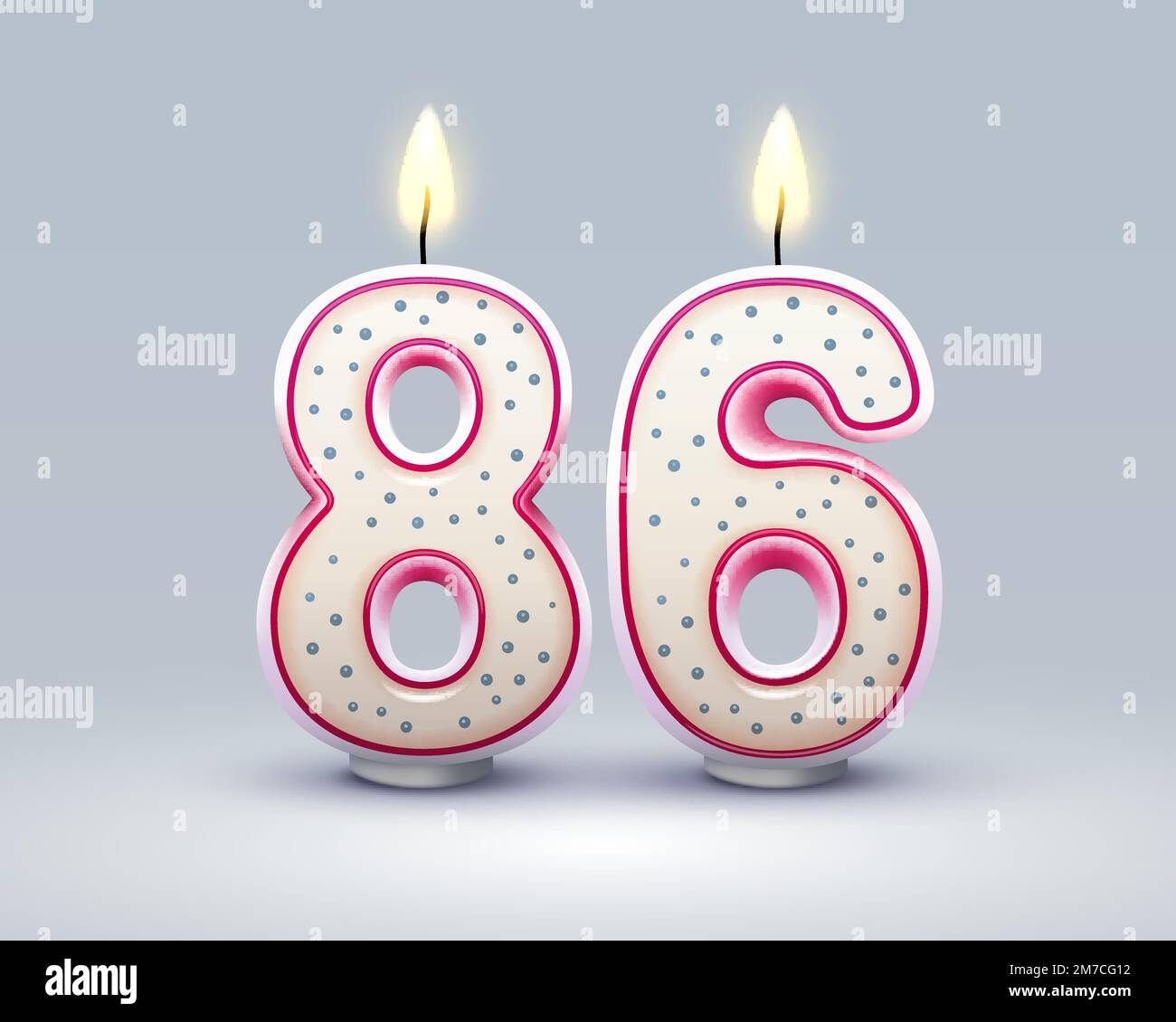 Happy Birthday years. 86 anniversary of the birthday, Candle in the ...