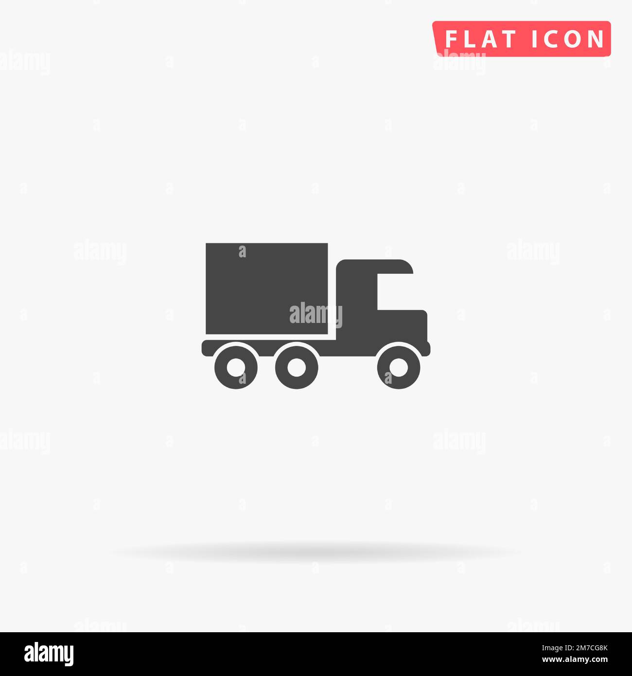 Truck flat vector icon. Hand drawn style design illustrations Stock ...