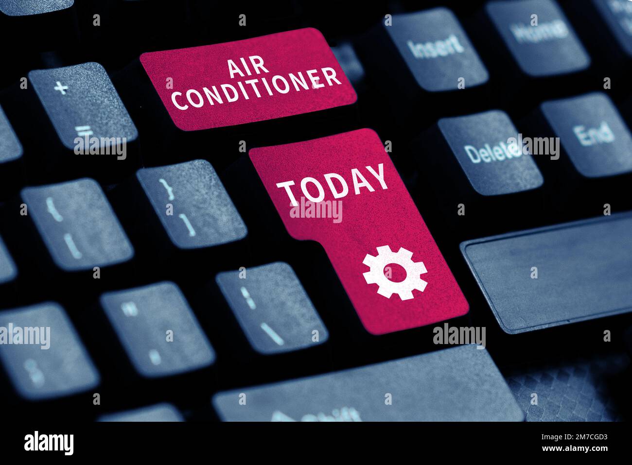 Text showing inspiration Air Conditioner. Word for apparatus for ...