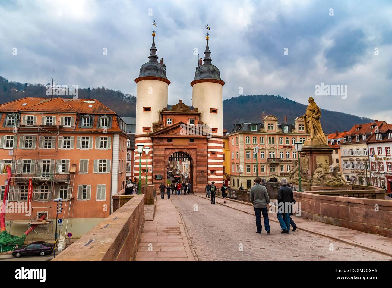 Lovely view of the bridge gate with the two slender round towers at the ...