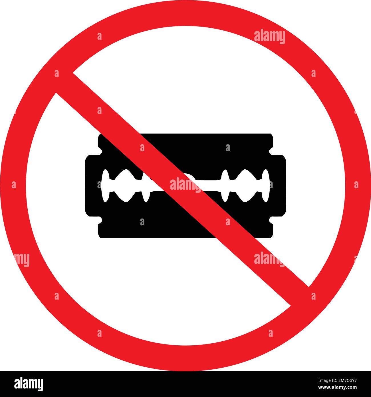Razor blade icon on white background. forbidden to use shaving sign ...