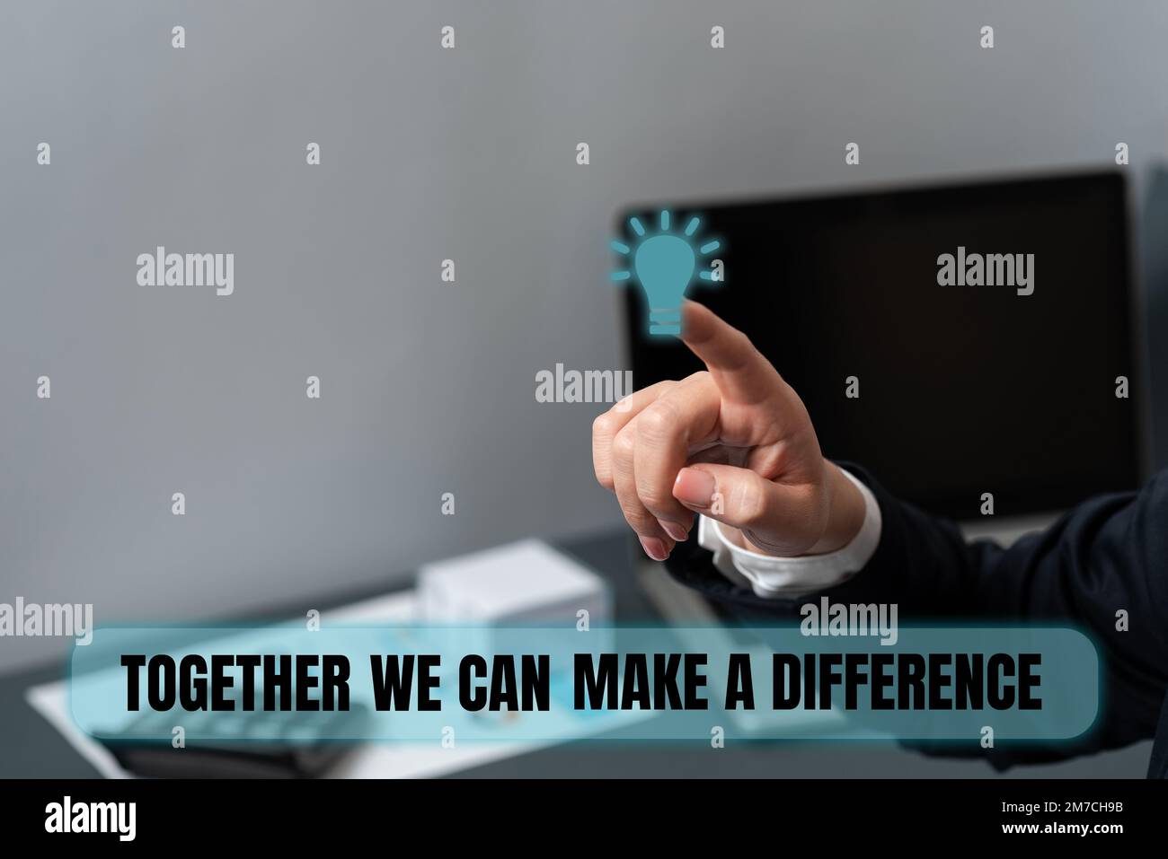 Conceptual caption Together We Can Make A Difference. Business concept Unity can makes ...