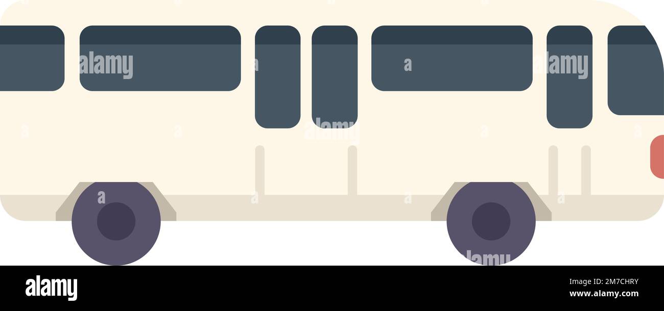 Airport bus icon flat vector. Ground support. Cargo aviation isolated ...