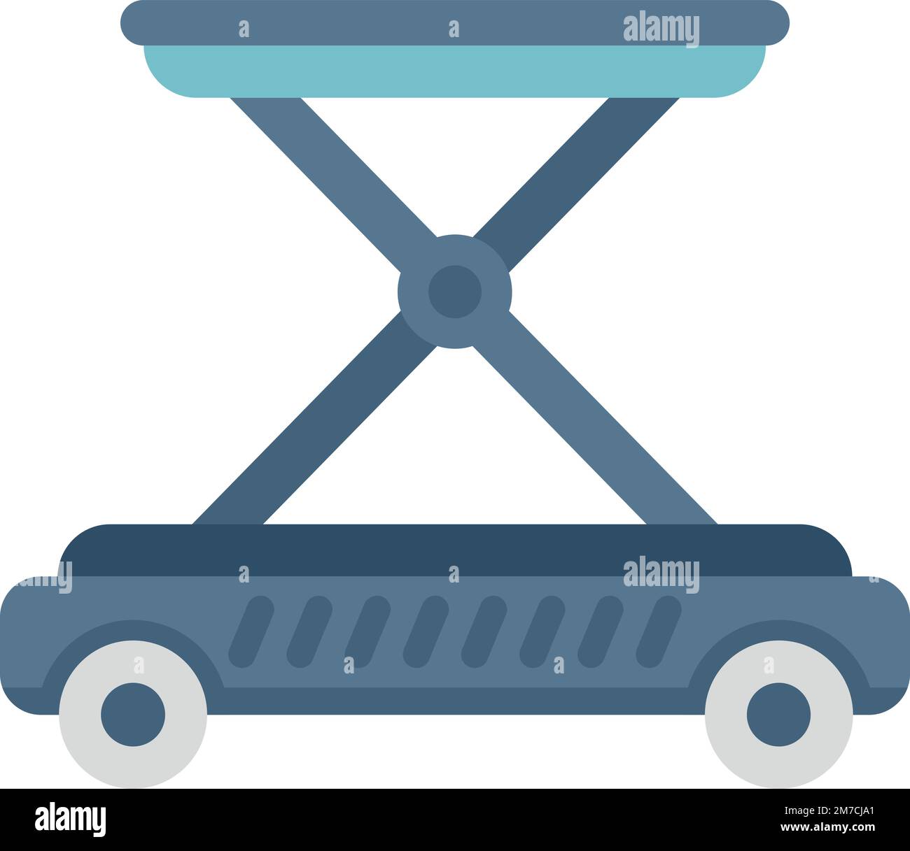 Support airplane icon flat vector. Ground airport. Stair bus isolated ...