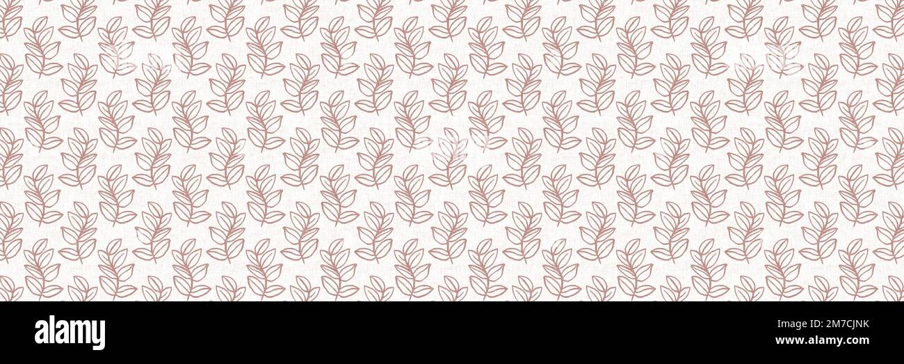 Gender neutral foliage leaf seamless raster border. Simple whimsical 2 ...