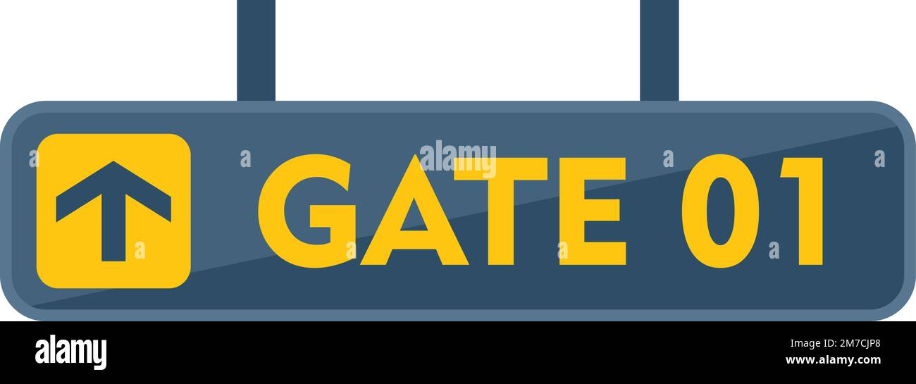 Fly gate icon flat vector. Airport flight. Traffic travel isolated ...