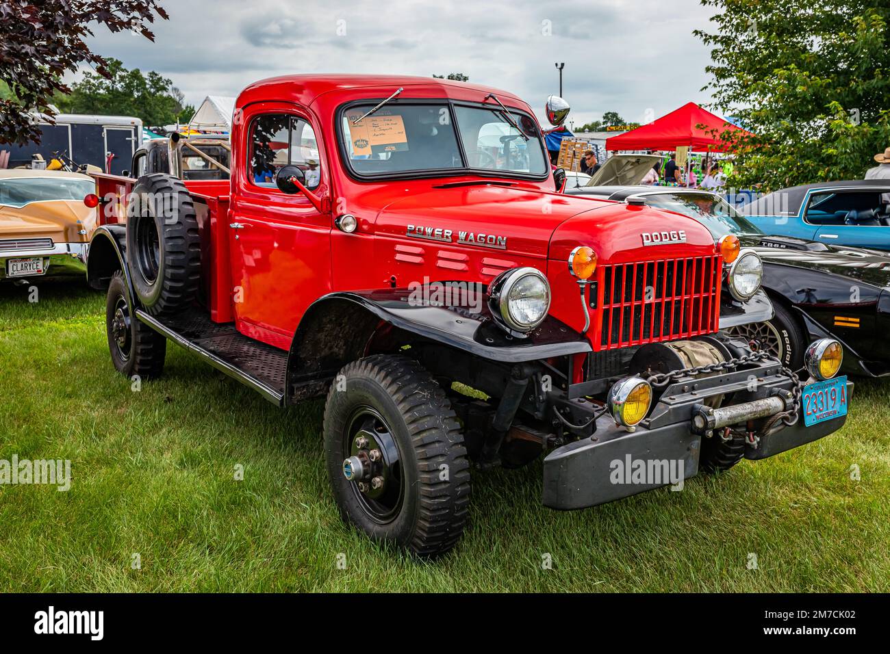 Iola, WI - July 07, 2022: High perspective front corner view of a 1949 ... Iola, WI - July 07, 2022: High perspective front corner view of a 1949 ...