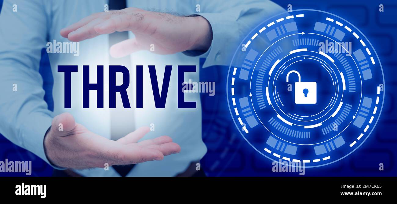 Handwriting text Thrive. Conceptual photo Think positively Continue to ...