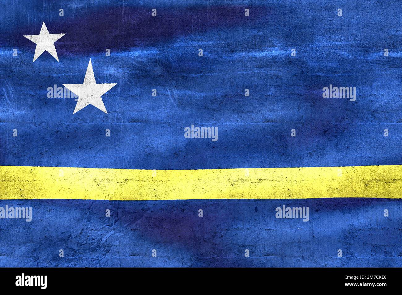Curacao flag - realistic waving fabric flag background Stock Photo - Alamy