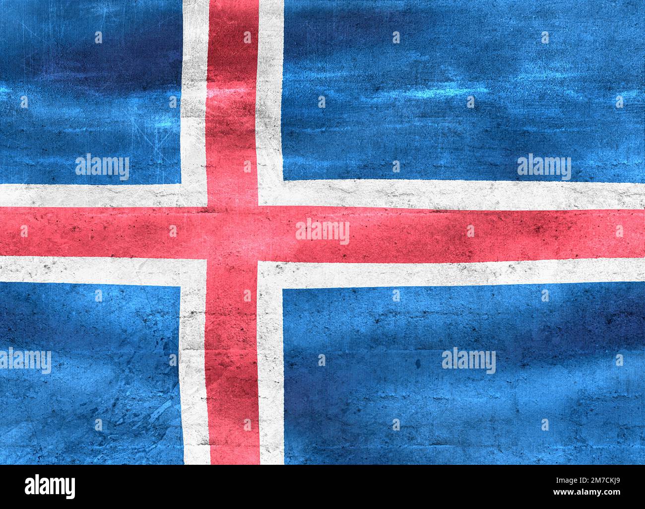 Iceland flag - realistic waving fabric flag Stock Photo - Alamy