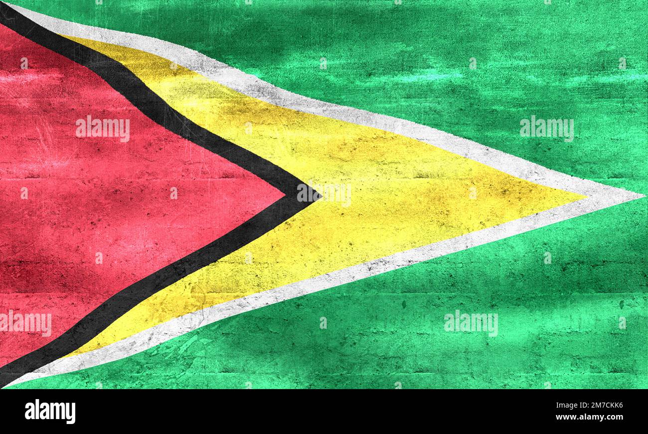 Guyana flag - realistic waving fabric flag Stock Photo - Alamy