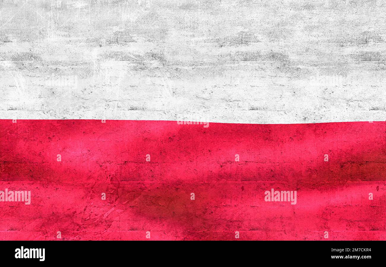 Poland flag - realistic waving fabric flag Stock Photo - Alamy