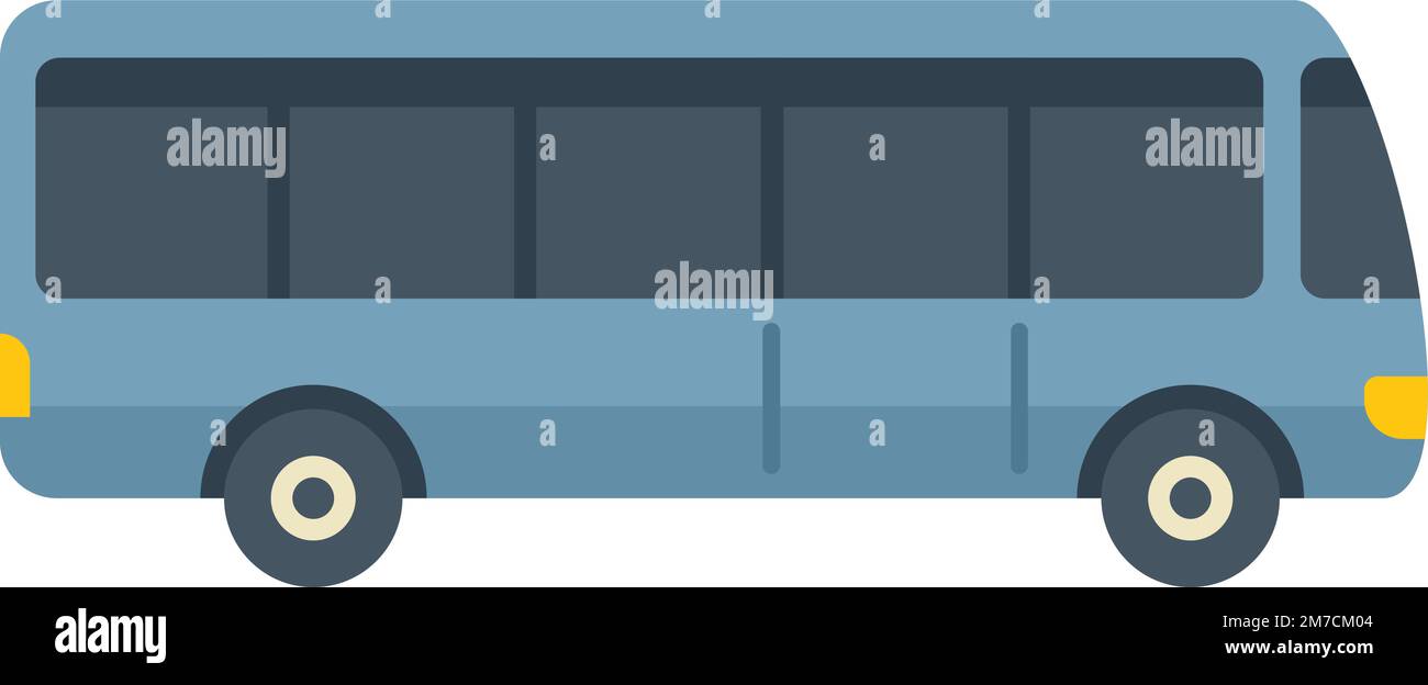 Traffic bus icon flat vector. Airport transfer. Terminal trip isolated ...