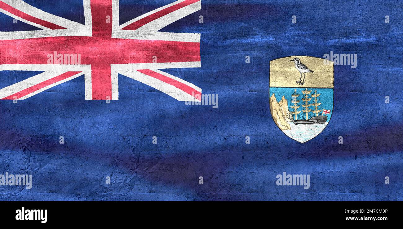 Saint Helena flag - realistic waving fabric flag Stock Photo - Alamy