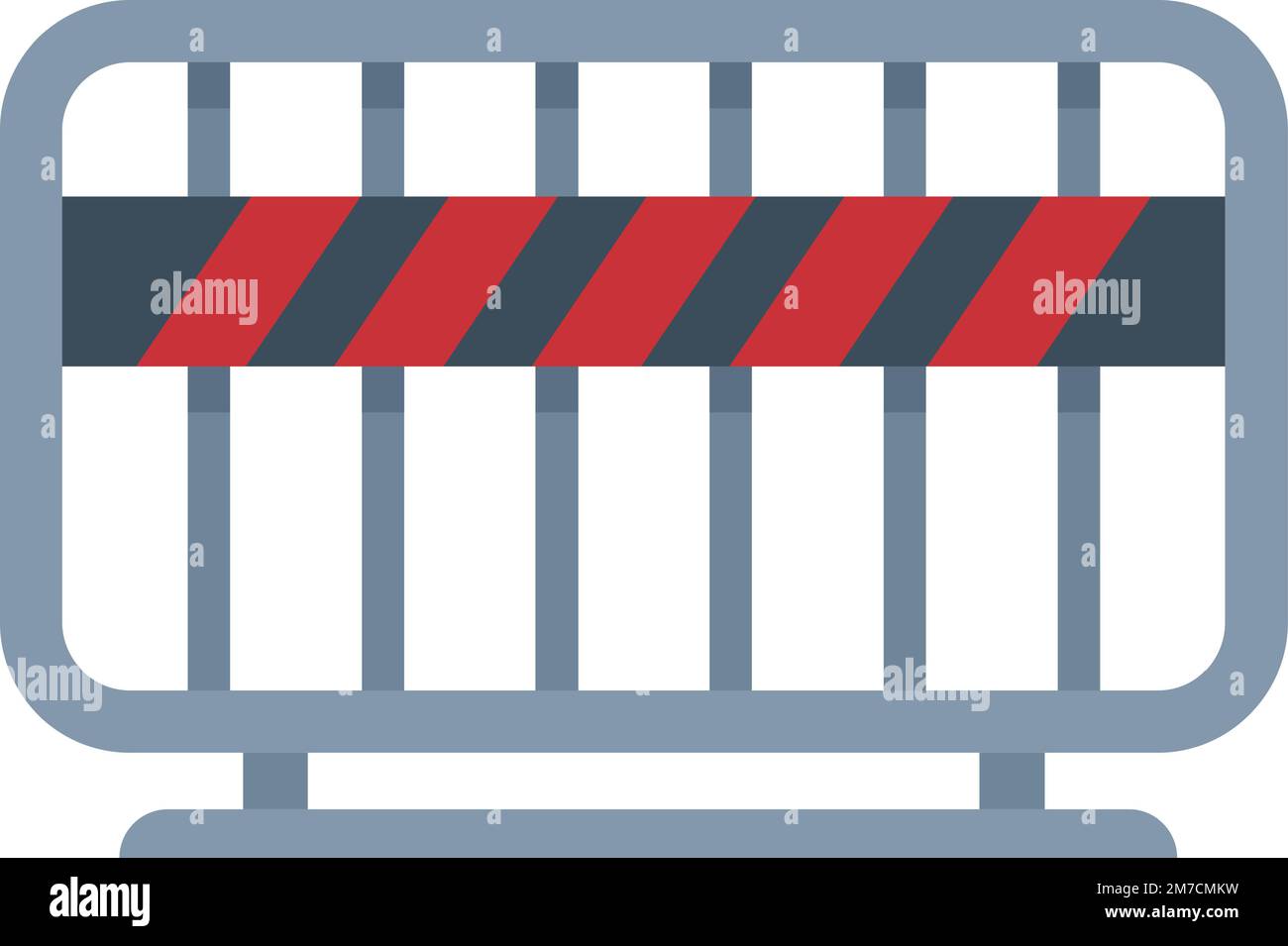 Steel barrier icon flat vector. Sign crossing. Danger protection ...