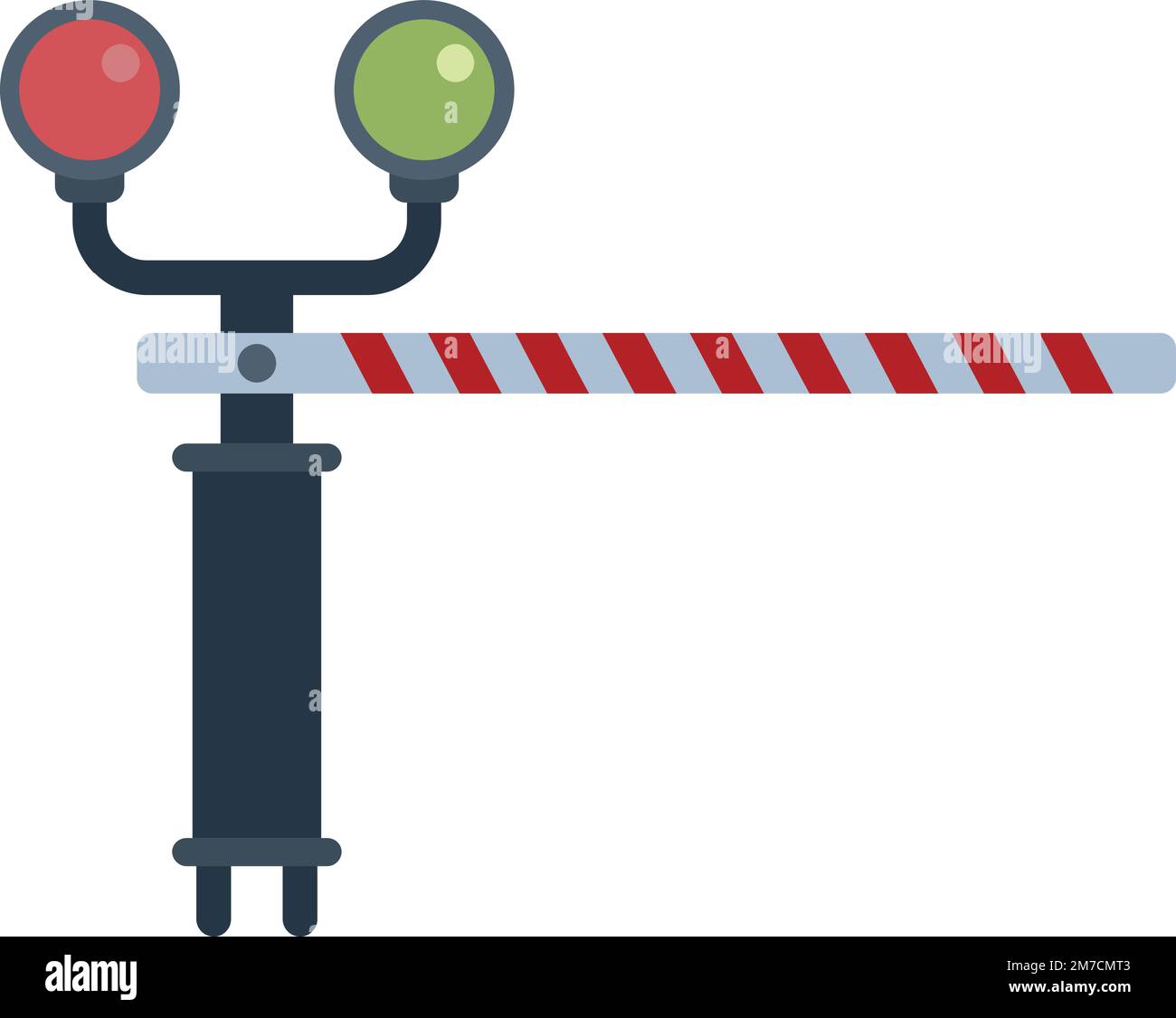 Danger barrier icon flat vector. Train road. Open control isolated ...
