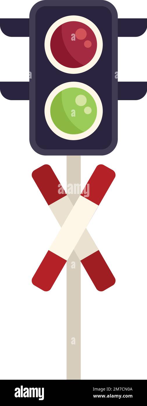 Border rail icon flat vector. Stop traffic. Stop crossing isolated ...