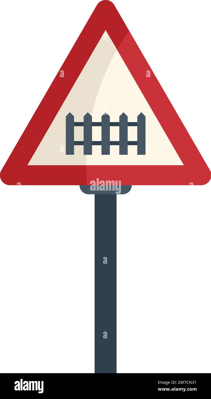 Railway sign icon flat vector. Closed stop. Open caution isolated Stock ...