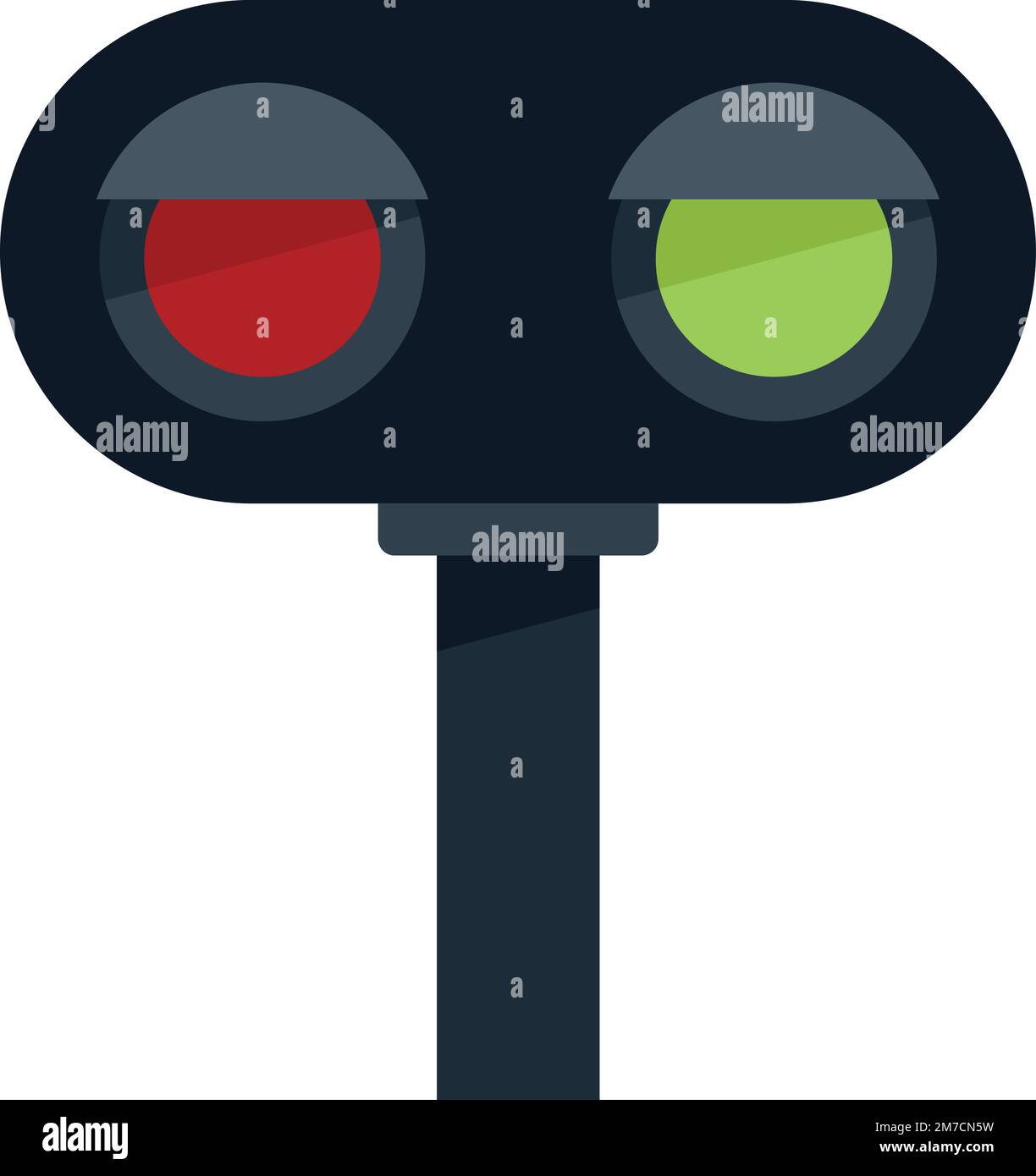 Traffic lights icon flat vector. Train road. Safety gate isolated Stock ...