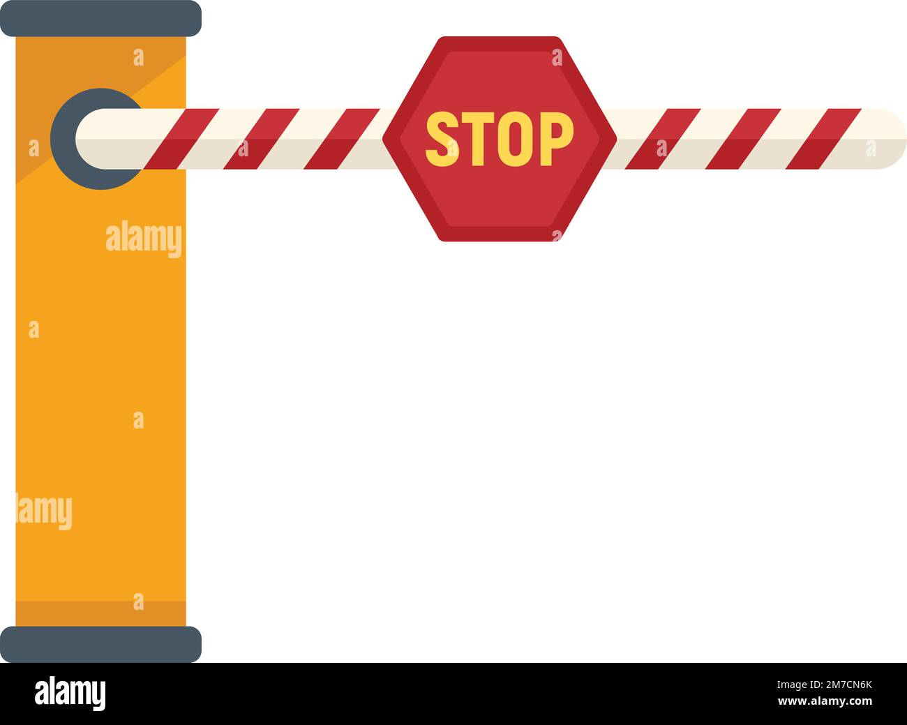 Stop barrier icon flat vector. Safety traffic. Railway sign isolated ...