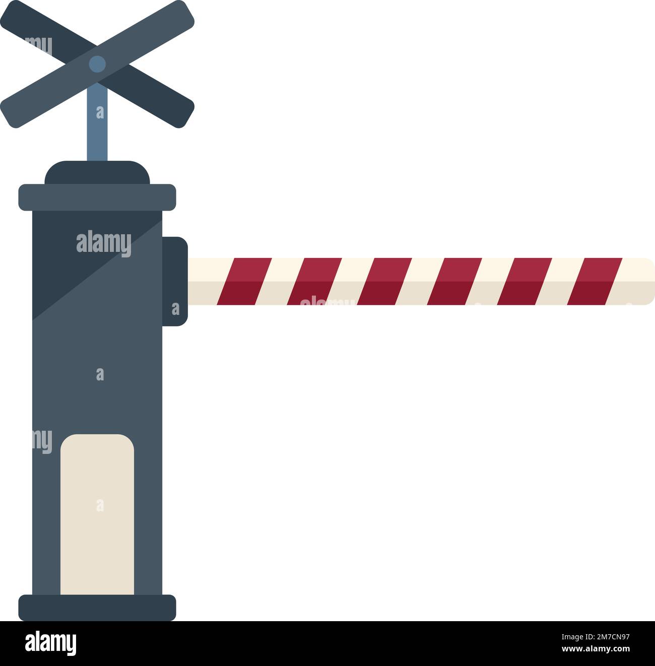 Barrier train icon flat vector. Road safety. Gate traffic isolated ...