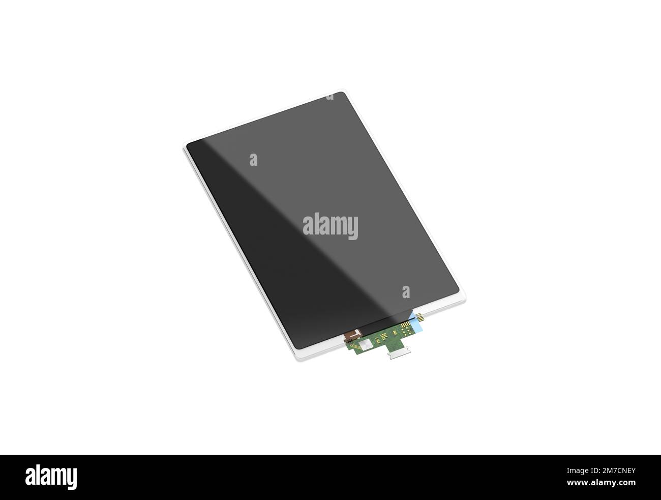 Blank black flexible rectangular display mockup, isolated, 3d rendering ...