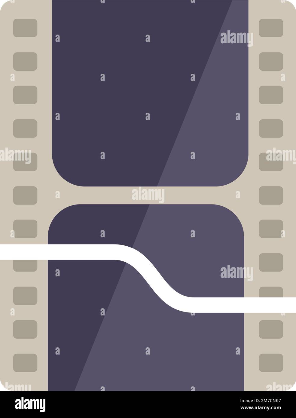 Cut film icon flat vector. Montage movie. Sound clip isolated Stock ...