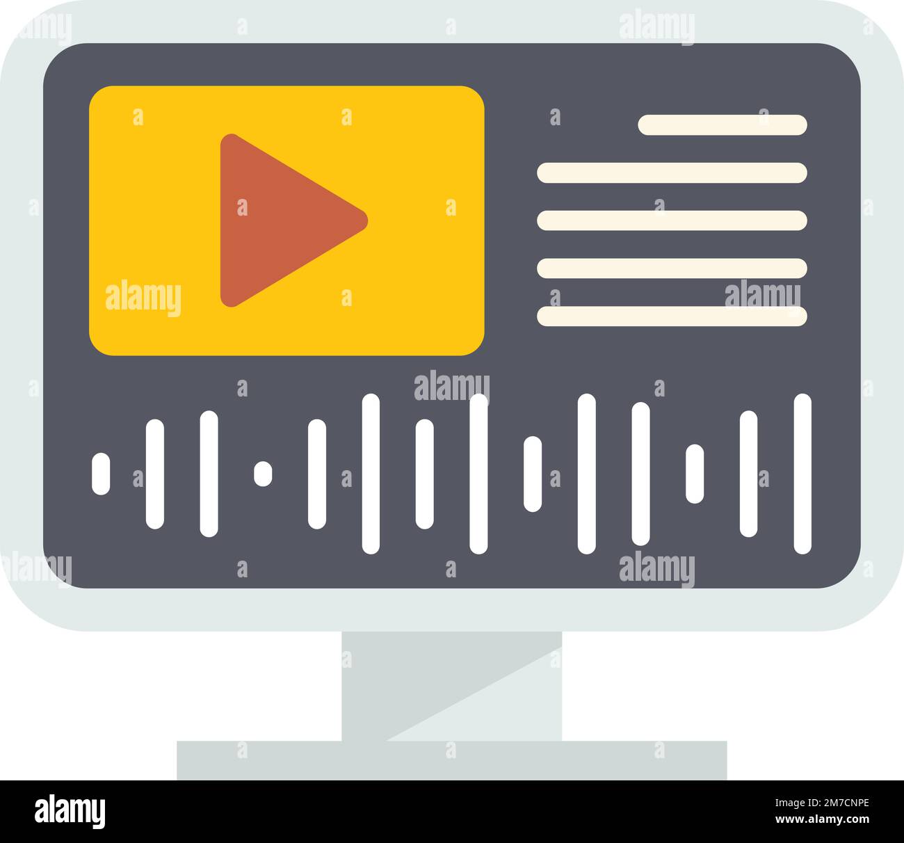 Pc edit icon flat vector. Film montage. Animation sound isolated Stock ...
