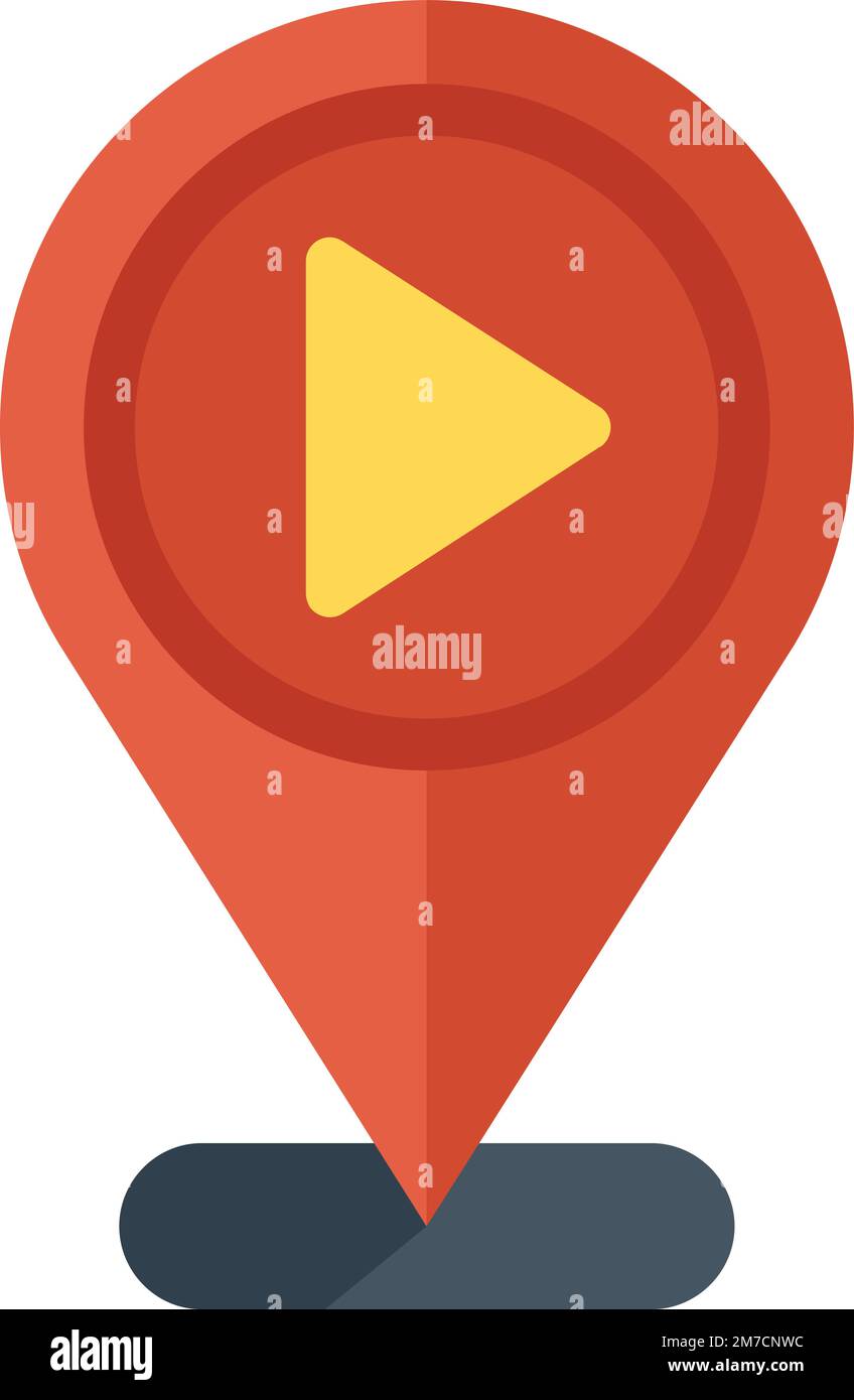 Edit location movie icon flat vector. Video montage. Film motion ...