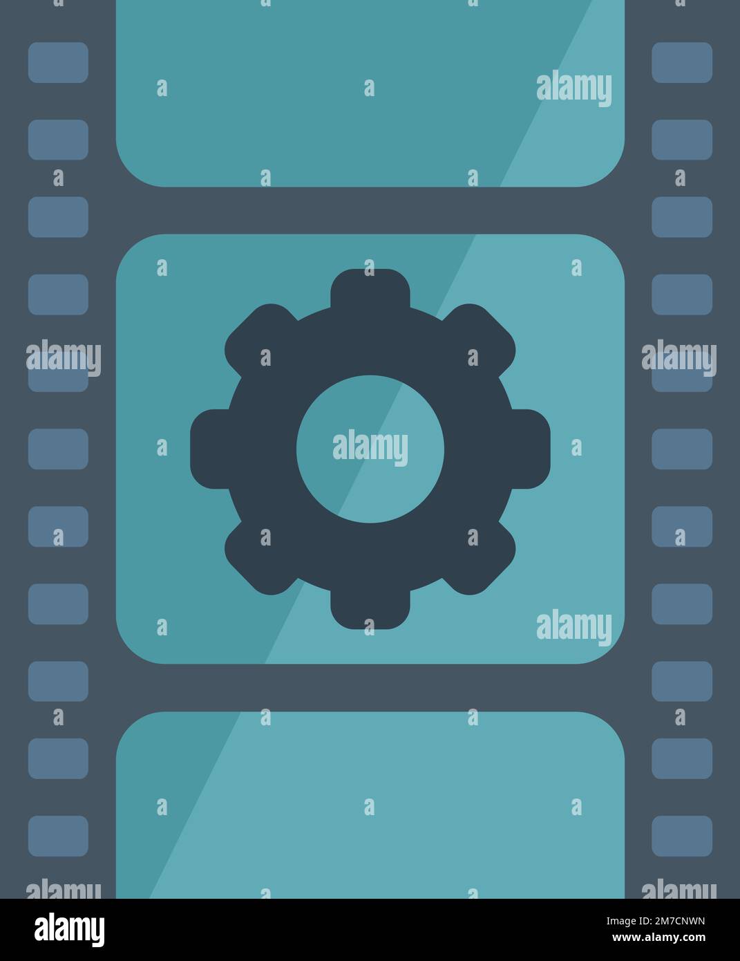 Film clip icon flat vector. Video montage. Edit audio isolated Stock ...