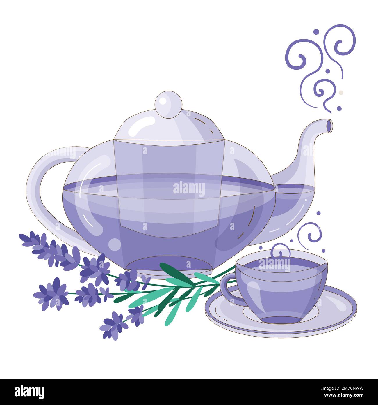 Composition cup tea teapot Cut Out Stock Images & Pictures - Alamy