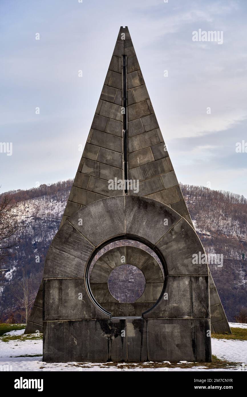 The famous Popina monument from socialist times near Vrnjacka Banja ...