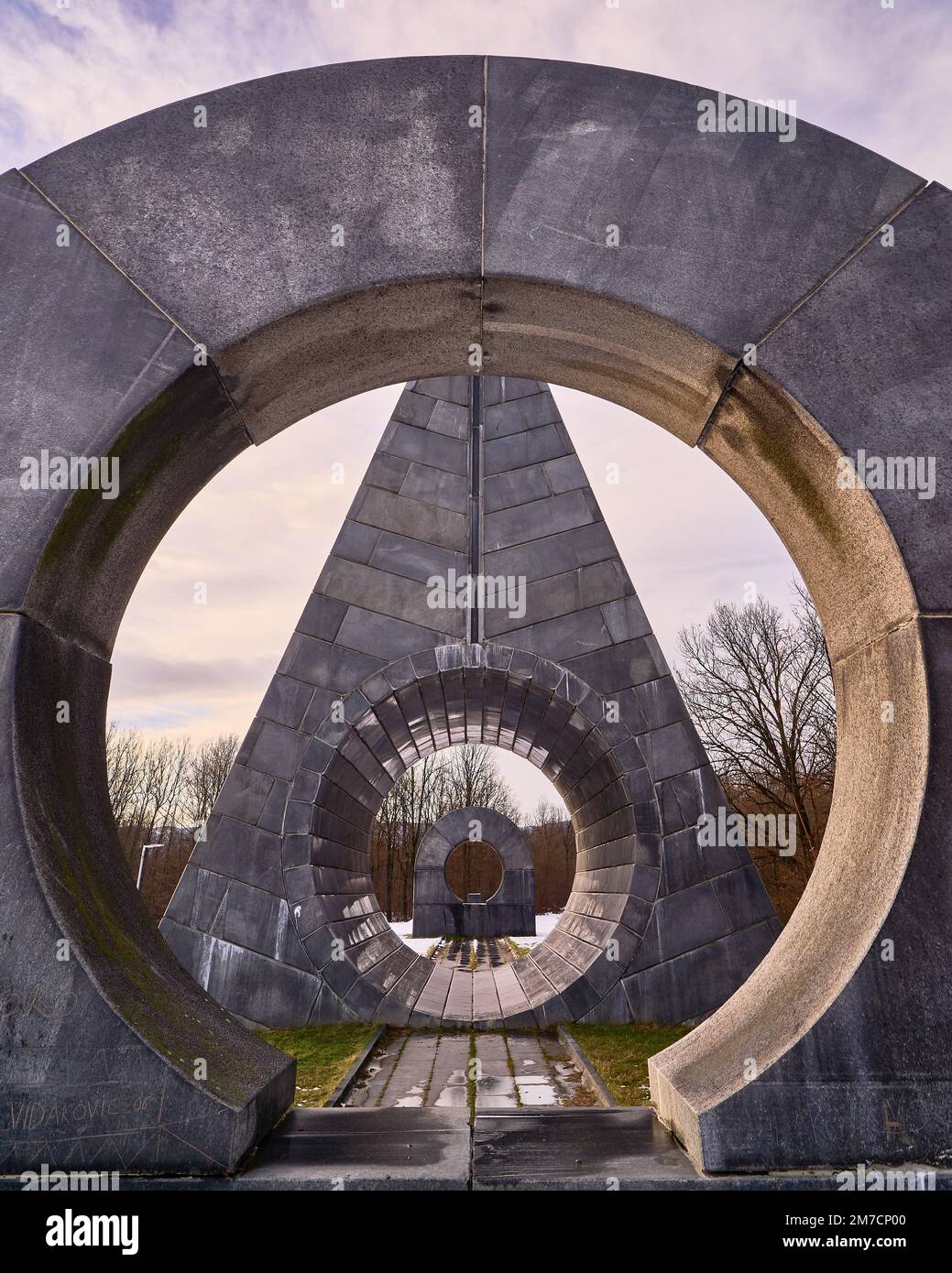 The famous Popina monument from socialist times near Vrnjacka Banja ...