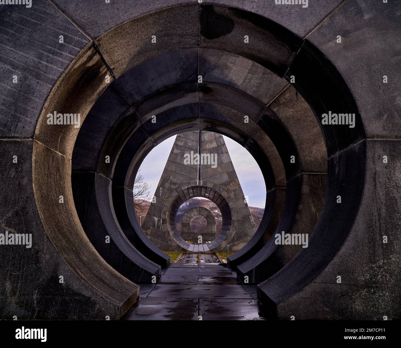 The famous Popina monument from socialist times near Vrnjacka Banja ...