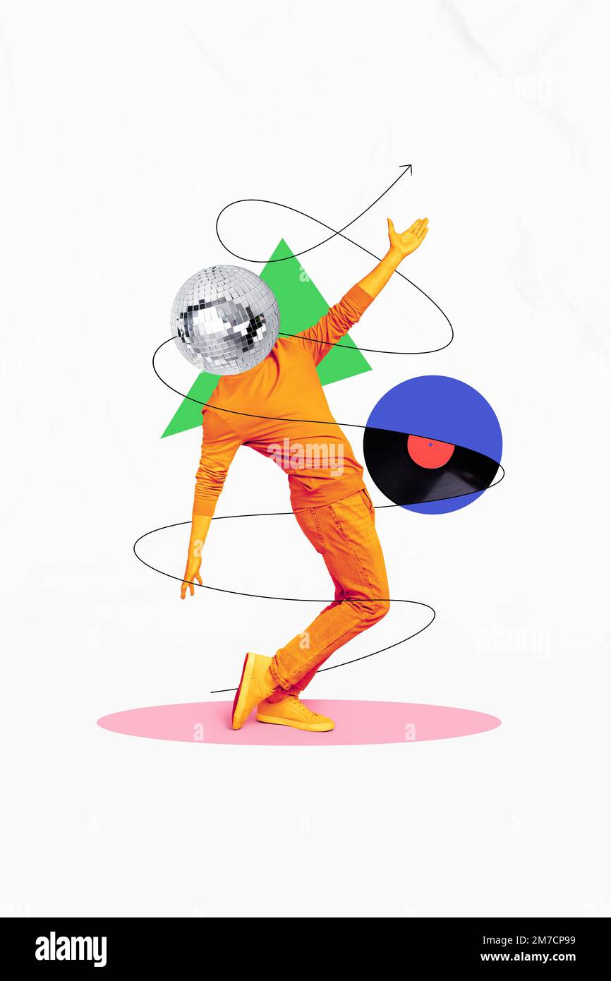 Creative photo 3d collage artwork poster picture of funky crazy man ...