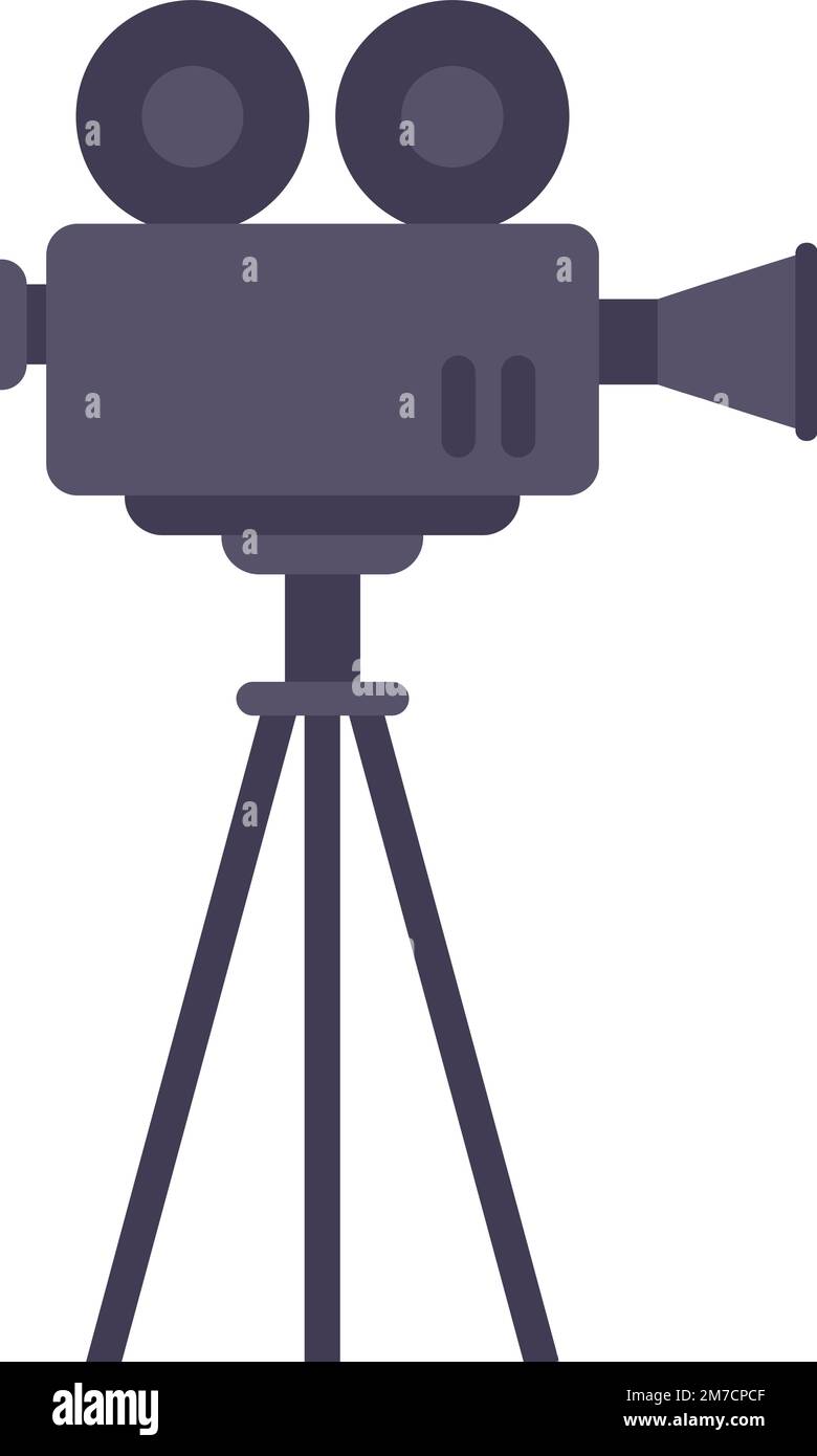 Movie camera icon flat vector. Video film. Motion edit isolated Stock ...