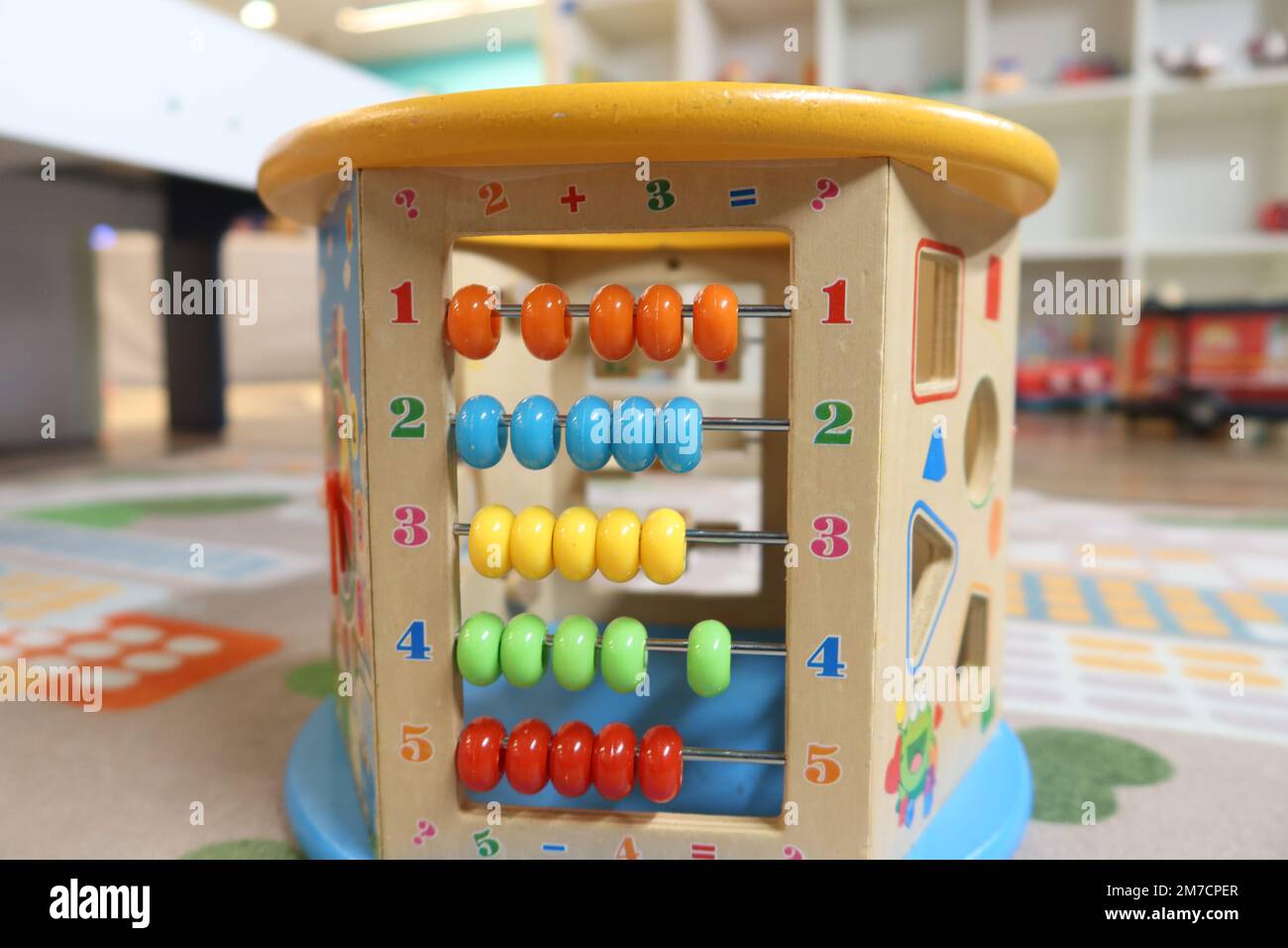 counting math learning toy on table Stock Photo - Alamy