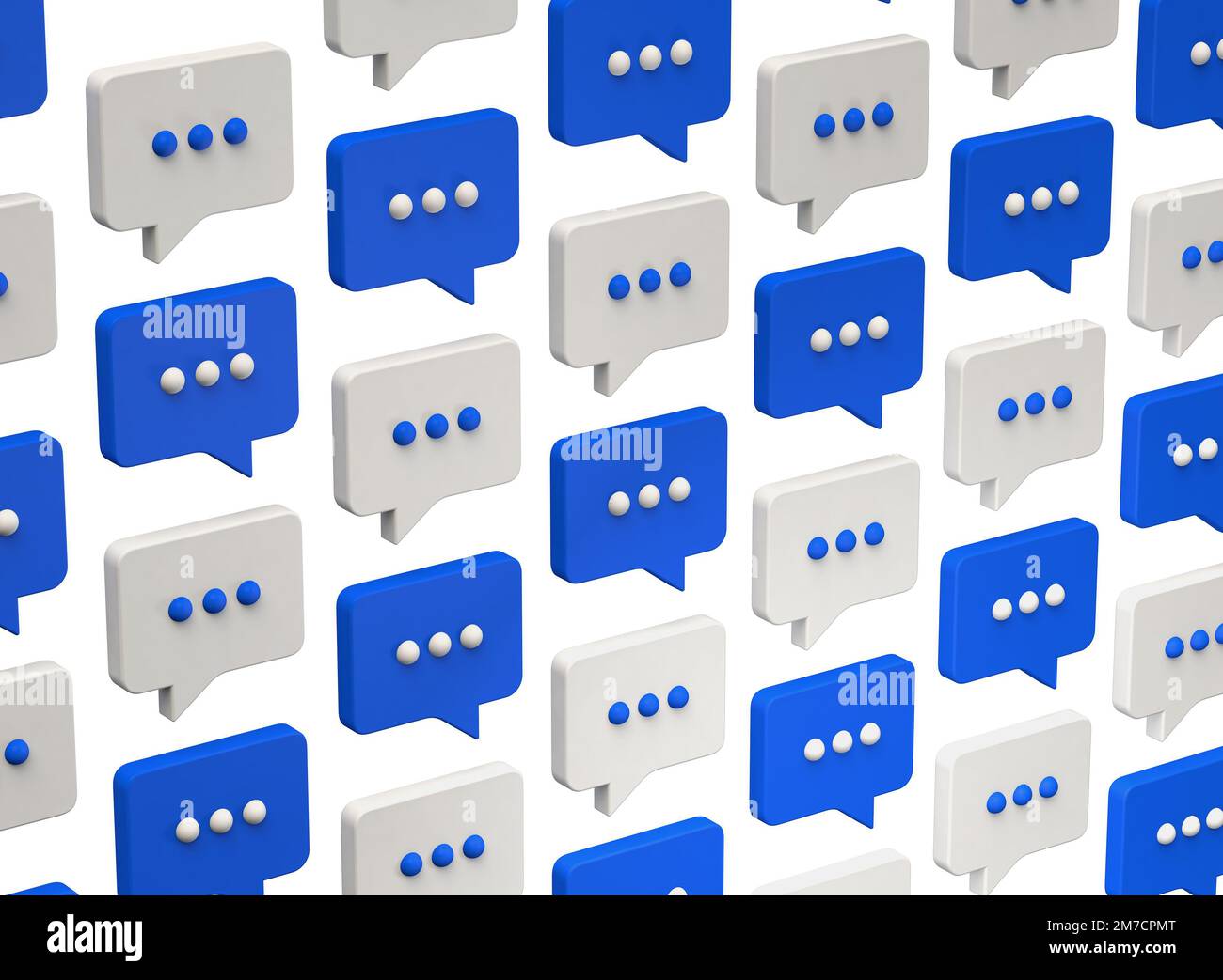 3D illustration of multiple speech bubbles. Speech, conversation 3D ...