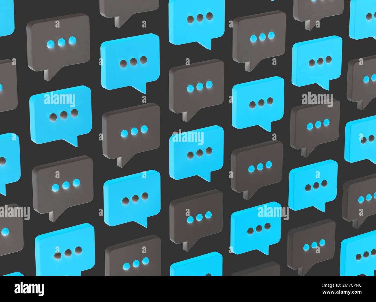 3D illustration of multiple speech bubbles. Speech, conversation 3D ...