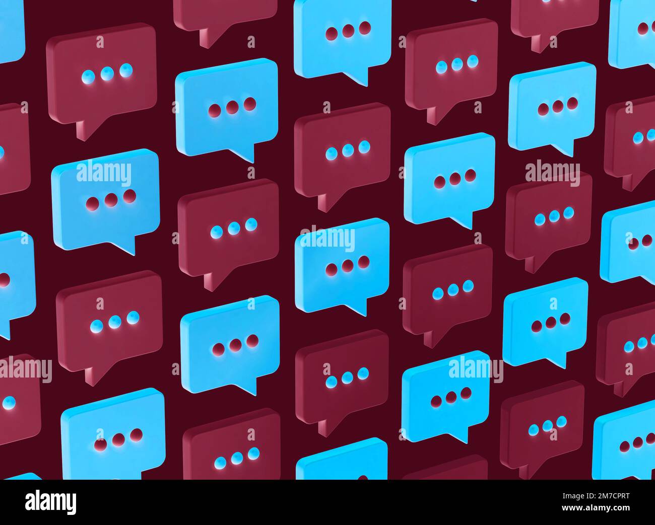 3D illustration of multiple speech bubbles. Speech, conversation 3D ...